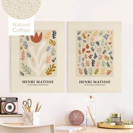 Bilderwelten Leinwandbild originell Abstrakt Kunstdruck bunt - Matisse Hommage - Pflanzenpracht - Pflanzen XXL Wohnzimmer Schlafzimmer