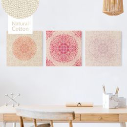 Bilderwelten Leinwandbild originell modern Aquarell rosa - Rosa Beige Mandalas - Mandala XXL Wohnzimmer Schlafzimmer
