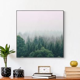 Wechselbild Wald im Nebel D&auml;mmerung