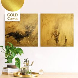 Bilderwelten 2-teiliges Leinwandbild Goldener Treibsand