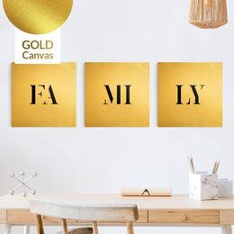Bilderwelten Leinwandbild Spr&uuml;che modern Kunstdruck weiss - Buchstaben FAMILY Schwarz Set I - Familie XXL Wohnzimmer Schlafzimmer