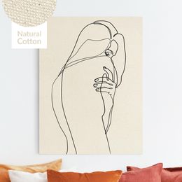 Bilderwelten Leinwandbild Line Art Frauenakt Schulter Schwarz Wei&szlig;