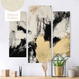Bilderwelten Leinwandbild originell modern Kunstdruck gold - Gold Collage - Wandbild XXL Wohnzimmer Schlafzimmer