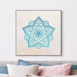Wechselbild Mandala Illustration gold blau