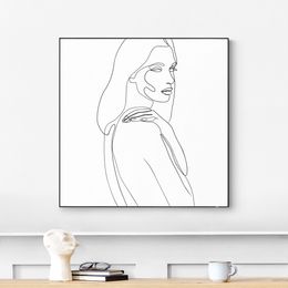 Wechselbild Line Art Frau Schulter Schwarz Wei&szlig;