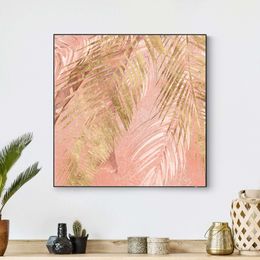 Wechselbild Palmenbl&auml;tter Rosa und Gold III