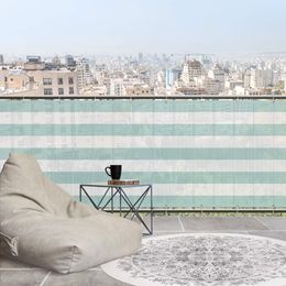 Bilderwelten Balkon Sichtschutz Querstreifen in Pastell Mint