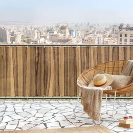 Bilderwelten Balkonsichtschutz nach Ma&szlig; bis 10 m braun ohne Bohren Motiv Holzoptik Schwarze Olive - Deko Balkon Gartenzaun