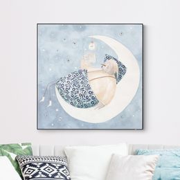 Wechselbild Bett im Mond