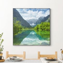 Wechselbild Bergsee mit Spiegelung