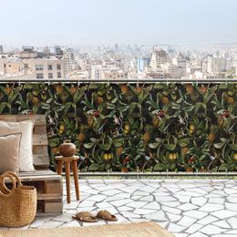 Bilderwelten Balkonsichtschutz nach Ma&szlig; bis 10 m gr&uuml;n Tiere Tropisch V&ouml;gel mit Ananas Gr&uuml;n - V&ouml;gel Balkon Gartenzaun