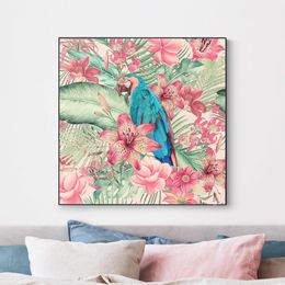 Wechselbild Blumenparadies tropischer Papagei