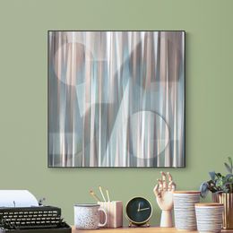 Wechselbild Geometrische Formen in Kupfer und Blau