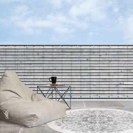 Bilderwelten Balkon Sichtschutz Holzwand mit schmalen Leisten schwarz wei&szlig;