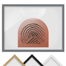 Bilderwelten Bild mit Rahmen Indigene Ton Geometrie