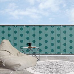 Bilderwelten Balkonsichtschutz nach Ma&szlig; bis 10 m gr&uuml;n ohne Bohren modern Punkte in Piniengr&uuml;n - Punkte Balkon Gartenzaun