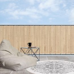 Bilderwelten Balkonsichtschutz nach Ma&szlig; bis 10 m braun ohne Bohren Motiv Holzoptik Apfelbirke - Deko Balkon Gartenzaun
