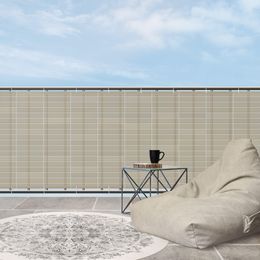 Bilderwelten Balkonsichtschutz nach Ma&szlig; bis 10 m beige ohne Bohren Unifarben Fliesenoptik Metro Fliesen - Beige - Deko Balkon Gartenzaun
