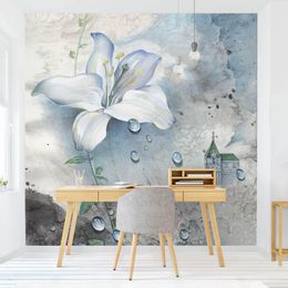 Fototapete Blumen Tr&auml;nen einer Lilie