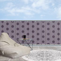 Bilderwelten Balkonsichtschutz nach Ma&szlig; bis 10 m violett ohne Bohren modern Punkte in Dunkel Violett - Punkte Balkon Gartenzaun