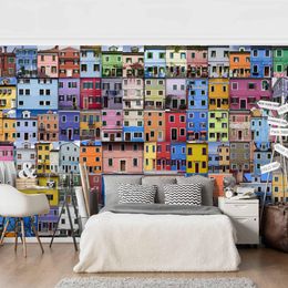 Bilderwelten Mustertapete Stadt modern Wandtapete bunt - Venezianische H&auml;user - Skylines Wohnzimmer Schlafzimmer