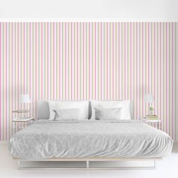 Bilderwelten Streifentapete - No.YK48 Streifen Rosa-Gelb Streifentapete - Schlafzimmer Wohnzimmer modern - auch selbstklebend gestreifte Fototapete
