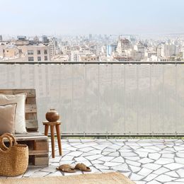 Bilderwelten Balkonsichtschutz nach Ma&szlig; bis 10 m beige ohne Bohren Unifarben Meersand - Deko Balkon Gartenzaun
