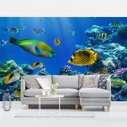 Bilderwelten Fototapete Strand Motiv Wandtapete einzigartig - Underwater Lights - Unterwasser Wohnzimmer Schlafzimmer