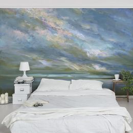Bilderwelten Fototapete Strand Abstrakt Wandtapete blau - K&uuml;stenhimmel - Deko Wohnzimmer Schlafzimmer