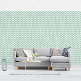 Bilderwelten Mustertapete Vliestapete modern Wandtapete gr&uuml;n - No.YK38 ZickZack Muster Gr&uuml;n - Geometrisch Kinderzimmer Baby M&auml;dchen Jungen