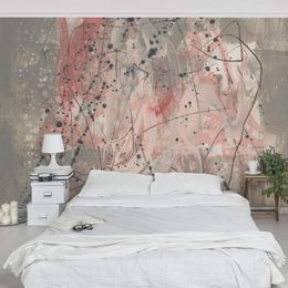 Bilderwelten Fototapete originell Abstrakt Aquarell rosa - Err&ouml;ten I - Deko Wohnzimmer Schlafzimmer