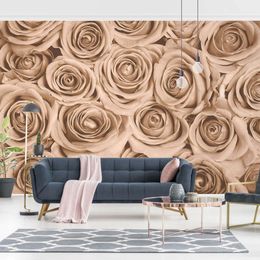 Bilderwelten Fototapete Blumen Vintage Wandtapete einzigartig - Vintage Rosen - Rose Wohnzimmer Schlafzimmer