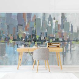Bilderwelten Fototapete originell Abstrakt Wandtapete grau - Metro City I - Skylines Wohnzimmer Schlafzimmer
