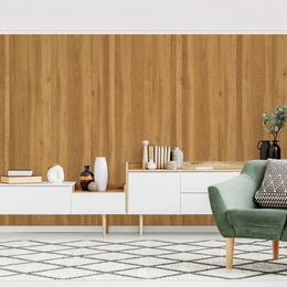 Bilderwelten Fototapete Vliestapete modern Holzoptik einzigartig - Zitrone - Deko Wohnzimmer Schlafzimmer