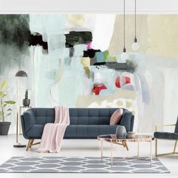 Bilderwelten Fototapete originell Abstrakt Wandtapete beige - Bunte Wasserf&auml;lle I - Deko Wohnzimmer Schlafzimmer