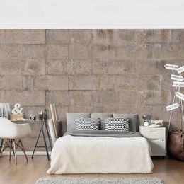 Bilderwelten Fototapete Vliestapete Industrial 3D-Effekt einzigartig - Ziegel Beton - Beton Wohnzimmer Schlafzimmer