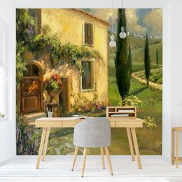 Bilderwelten Fototapete Italienische Landschaft - Zypresse
