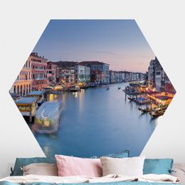 Bilderwelten Hexagon Fototapete Abendstimmung auf Canal Grande in Venedig