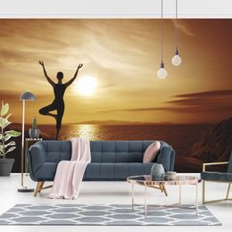 Bilderwelten Fototapete Natur modern Wandtapete einzigartig - Yoga - Himmel Wohnzimmer Schlafzimmer