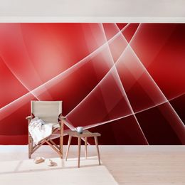 Bilderwelten Mustertapete Vliestapete Abstrakt Wandtapete rot - Red Turbulency - Deko Wohnzimmer Schlafzimmer