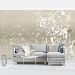 Bilderwelten Mustertapete Vliestapete modern Wandtapete beige - Perlmutt Ornament Design - Ornamente Wohnzimmer Schlafzimmer