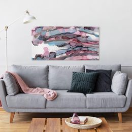 Bilderwelten Leinwandbild Wellenreiten in Violett mit Ros&eacute;gold