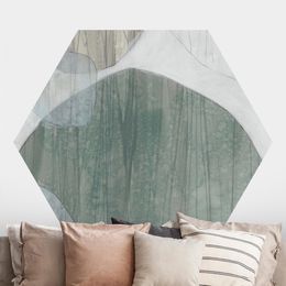 Bilderwelten Hexagon Tapete originell Abstrakt Wandtapete gr&uuml;n - Jadesteine I - Deko Wohnzimmer Schlafzimmer