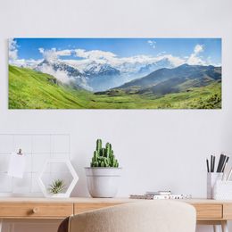 Bilderwelten Leinwandbild Schweizer Alpenpanorama