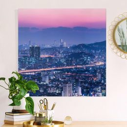 Bilderwelten Leinwandbild Skyline von Seoul