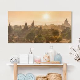 Bilderwelten Leinwandbild Sonnenuntergang &uuml;ber Bagan