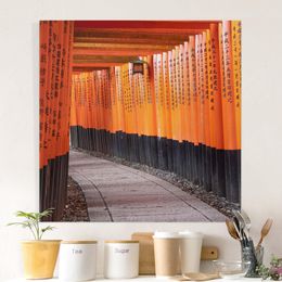 Bilderwelten Leinwandbild Tausend rote Torii