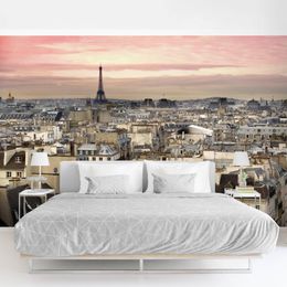 Bilderwelten Fototapete Stadt Motiv Wandtapete beige - Paris hautnah - Architektur Wohnzimmer Schlafzimmer