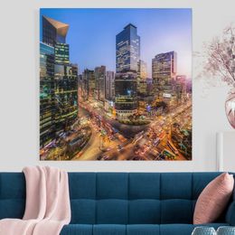 Bilderwelten Leinwandbild Stadtlichter von Gangnam