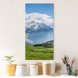 Bilderwelten Leinwandbild Schweizer Alpenpanorama